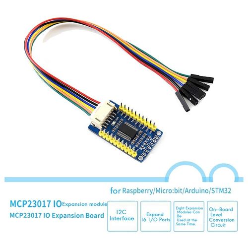 Module d'extension i/o I2C pour WAVESHARE MCP23017, carte d'extension i/o 5V/3.3V pour Raspberry ...