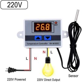 Module de contr?leur de température LED numérique 220, interrupteur de thermostat Xh-w3001 avec ...