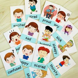 Montessori Feelings Flashcards Game Baby Emotion Learning Card Flash ...