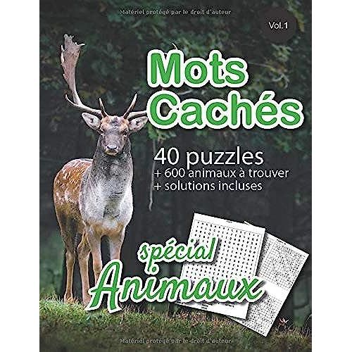 Mots Cachés Animaux: v1-5 40 puzzles sur le thème des animaux avec ...