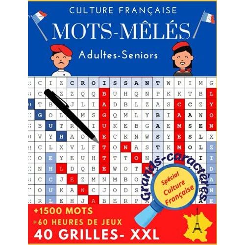 Mots Mêlés Spécial Culture Française gros caractères | 40 grilles et ...
