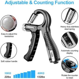 Musculation Avant Bras Hand Grip de 5, Muscleur de Main avec Comptage ...