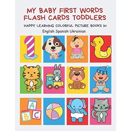 My Baby First Words Flash Cards Toddlers Happy Learning Colorful ...