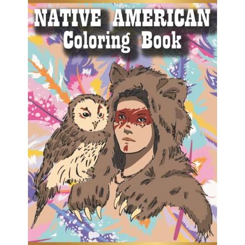 Native American Coloring Book: Adult Coloring Book Featuring Design ...