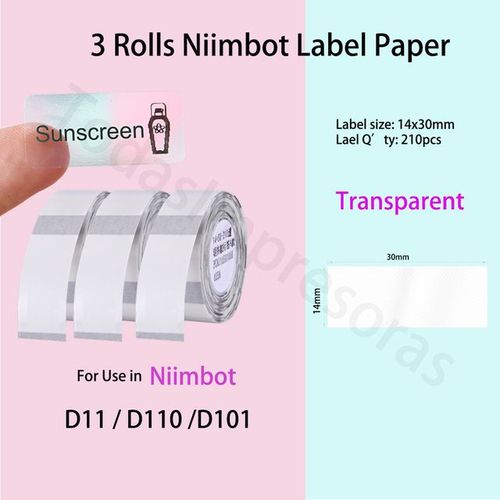 Niimbot D101 D11 D110 étiquette transparente impression papier adhésif nom étiquette autocollant ...
