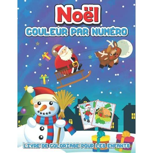 Noël couleur par numéro livre de coloriage pour les enfants: Grand ...
