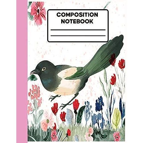 Notebook: Watercolor Flower Notebook College Ruled Jounal Set For Kids ...