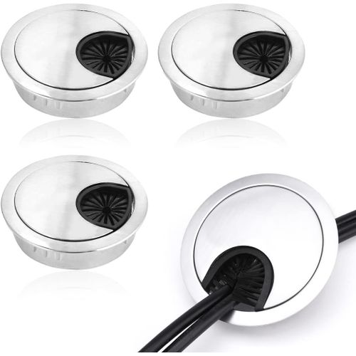 Passe-câble pour Bureau Ronds,4 pièces Capuchon Passer Câbles et Fils ...