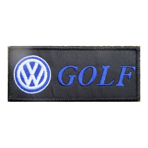 Patch vw golf rectangulaire volkswagen 10x4 cm ecusson thermocollant ...
