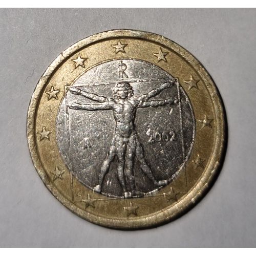 Piece de 1 euro rare de 2002 l'Homme de Vitruve | Rakuten