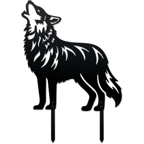 Piquets de Jardin Décoratifs en Métal de Loup Hurlant, Statues D ...