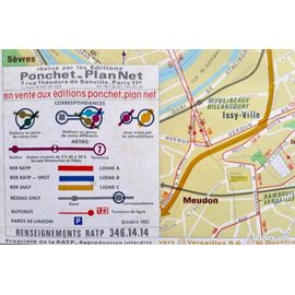 Plan de Métro RATP Paris 1983 - Art-Collection | Rakuten