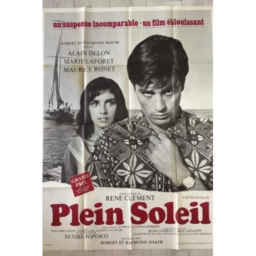 Plein soleil de rené Clément avec alain delon, marie laforêt, marice ronet... - affiche ...