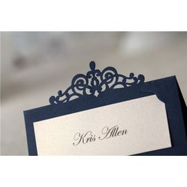 Porte carte de place bleue, centres de table, numero, carte de nom ...