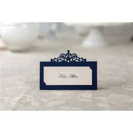 Porte carte de place bleue, centres de table, numero, carte de nom ...