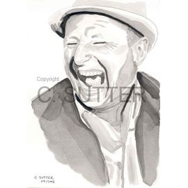 PORTRAIT DE BOURVIL AQUARELLE ORIGINALE LAVIS | Rakuten