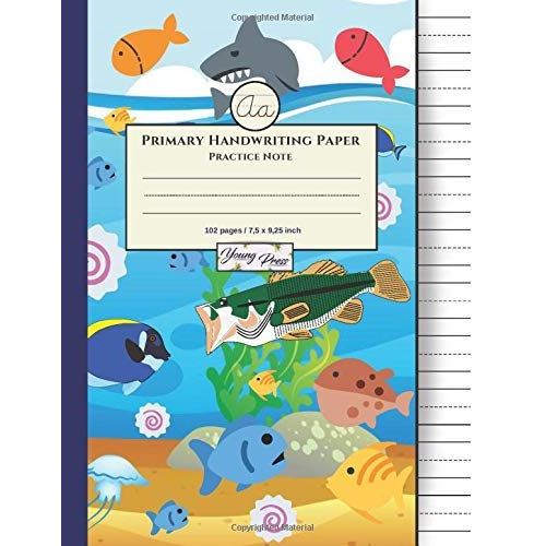 Primary Handwriting Paper Practice Note: Notebook with Blank Dotted ...