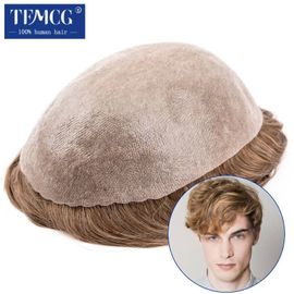 Prothèse capillaire masculine 0.12mm V-loop Pu 100% cheveux humains ...