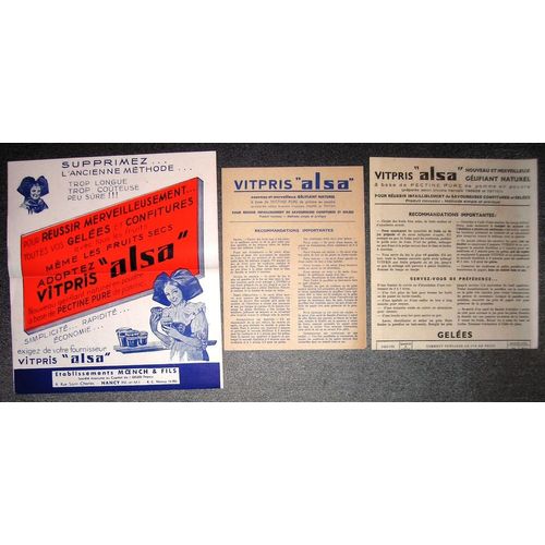 Publicité ancienne vitpris alsa établissement moench & fils nancy | Rakuten