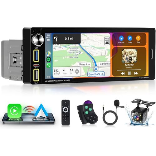 Rds Autoradio 1 Din Avec Sans Fil Carplay Android Auto Avec Ecran 6,86 Pouces, 1 Din Poste Radio ...