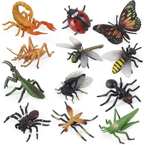 Realistic Insect Toys Figures-12Pcs Large Plastic Bugs Figurines Set ...
