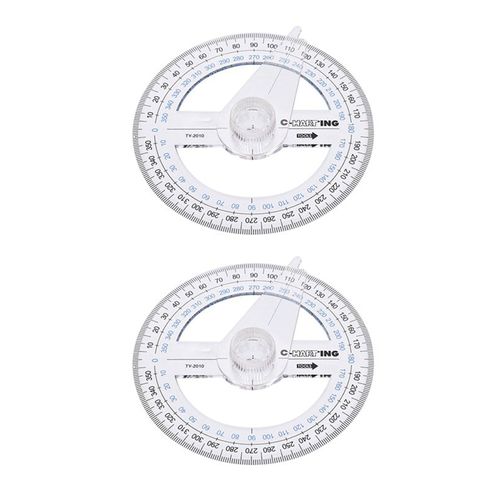 Règle à bras pivotant 360 degrés, 2 pièces, rapporteur de cercle de ...