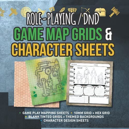 RPG / DnD - GAME MAP GRIDS & CHARACTER SHEETS: Grid and Hex Graph Paper ...