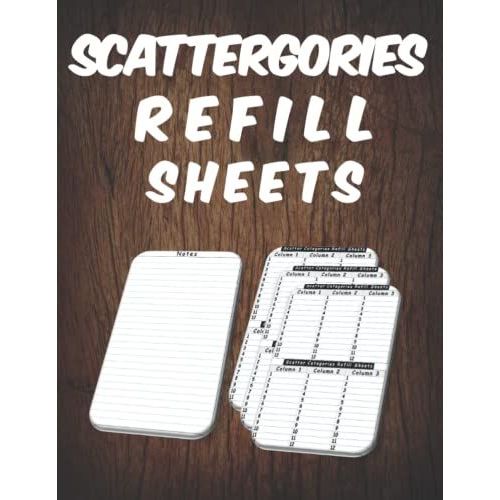 Scattergories Refill Sheets: Board Game Refill List For Scattergories ...