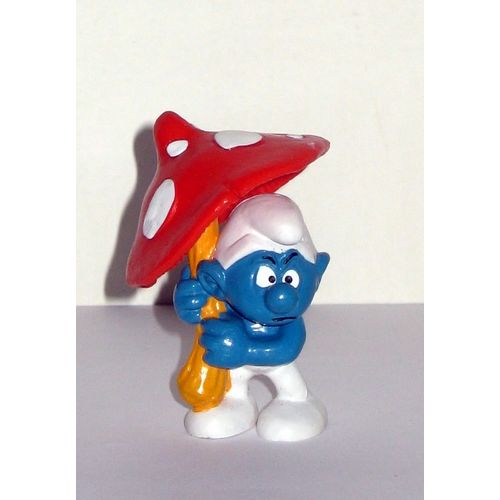 Schtroumpf Grognon sous champignon - figurine | Rakuten