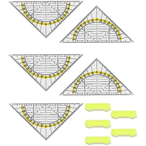 Set De 5 Equerre Ecole,Regle Equerre Rapporteur,Équerre Géométrique ...