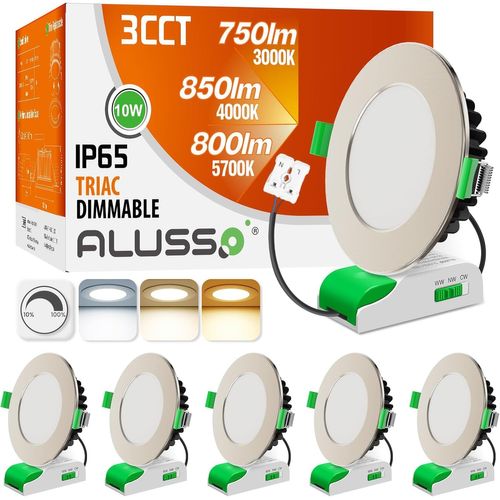 Spot LED Encastrable Ultra Plat Dimmable 230V 10W Spot Plafond 3000K 4000K 5700K Étanche IP65 ...