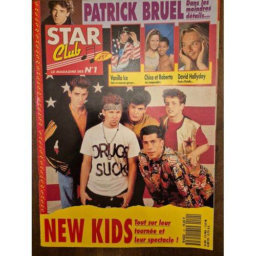 STAR CLUB N40 MAGAZINE REVUE FÉVRIER1991 AVEC PATRICK BRUEL/NEW KIDS ON ...