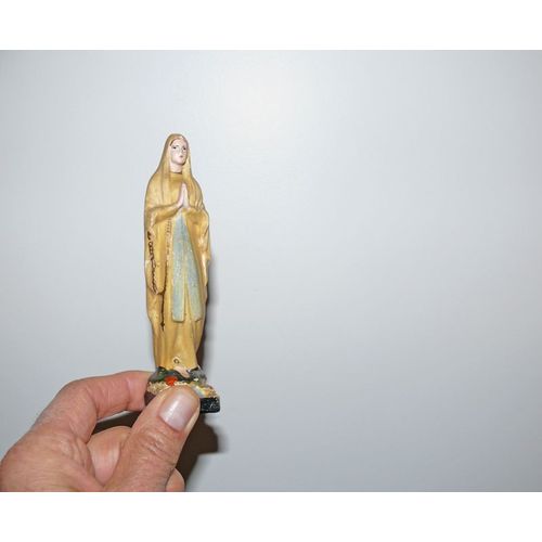 Statuette ancienne en plâtre polychrome de la Sainte Vierge Marie | Rakuten