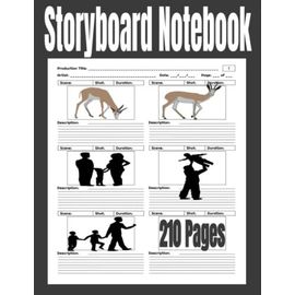 Storyboard Notebook: Blank Storyboard, Sketchbook Template Panel Pages ...