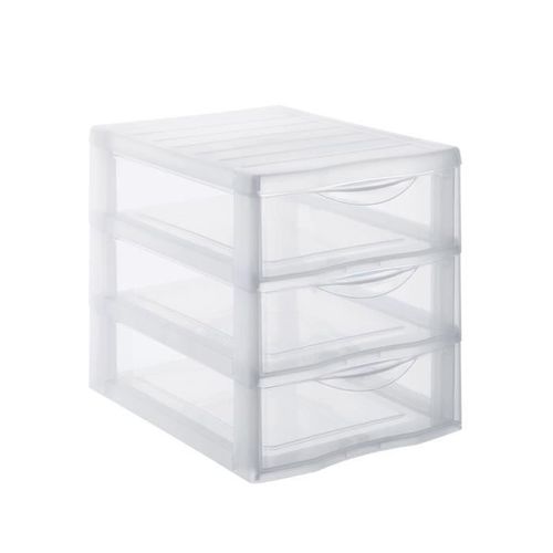 SUNDIS Orgamix, petite tour de rangement en plastique transparent, 3 ... SUNDIS Orgamix, petite tour de rangement en plastique transparent, 3 ...