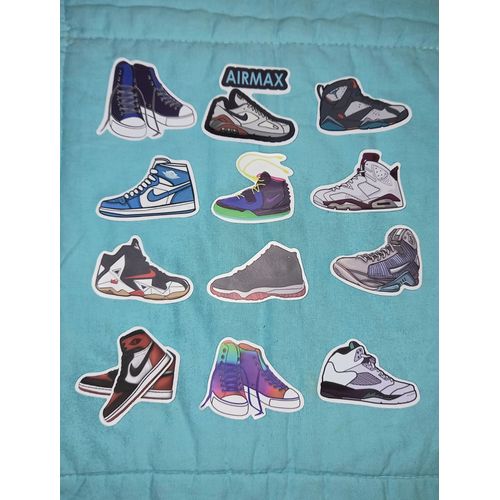 Super lot de 12 autocollants baskets sneakers collection nike air ...