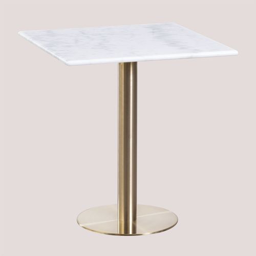 Table de bar carrée en marbre métallique Chack Champagne ↔︎ 60 cm | Rakuten
