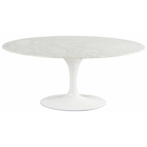 Table de Repas Marbella Athezza Table Ovale Séjour Salle à Manger en Marbre et Métal Blanc ...