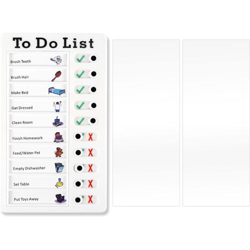 Tableau de Liste de Contrôle, Tableau Mémo en Plastique Amovible Blanc ...