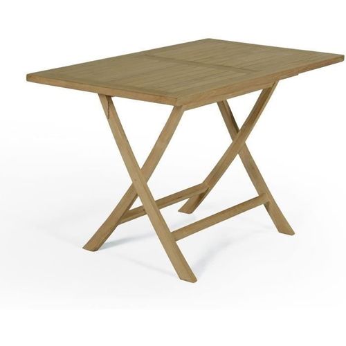 Tables de jardin Table Pliante rectangulaire en Teck Massif 120x70 cm ...