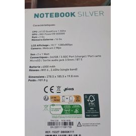 Tablette Notebook Silver Danew DBook 111 16 Go 10.1 pouces Argent | Rakuten