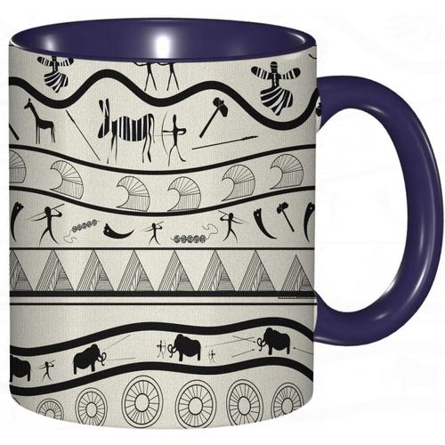 Tasse a cafe Style Doodle africain Composition de peintures rupestres ...