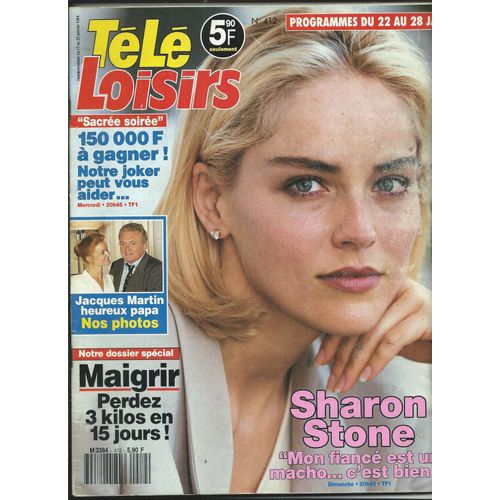 Télé Loisirs 22/01/1994 Sharon Stone, patricia kaas, france gall, La ...