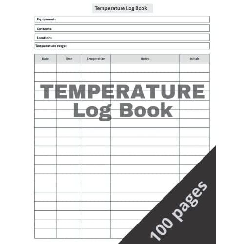 TEMPERATURE LOG BOOK: Medical Log Book, Daily Temperature Log Sheet For ...