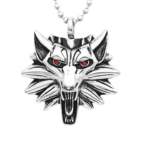 The Witcher Geralt Of Rivia Medallion Wolf Head Pendant Necklace Chain ...