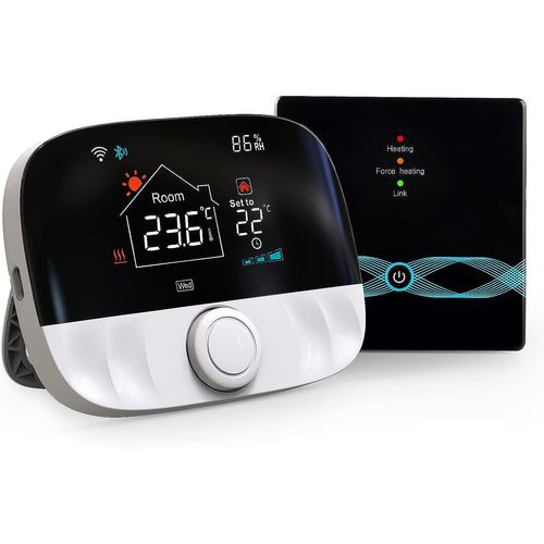 Thermostat Connecté WiFi Chaudiere Gaz/Chauffage au Sol Eau Thermostat avec récepteur ...
