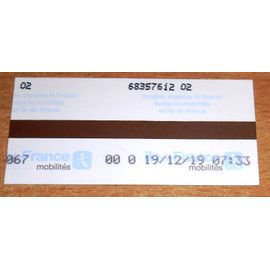 Ticket de métro blanc optile ratp sncf optile ile de france bus tramway ...