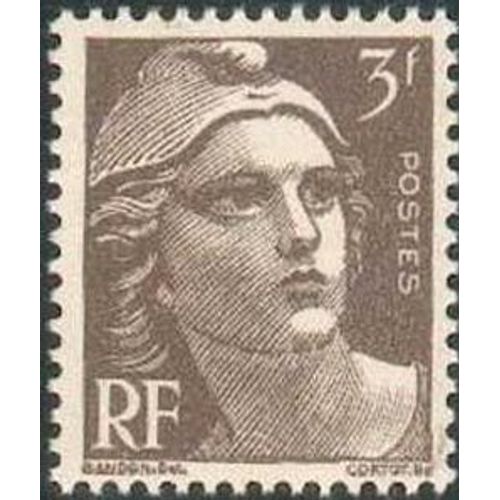 Timbre France 1945 Oblitéré - Marianne de Gandon - 3f Yt715 | Rakuten