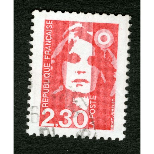 Timbre oblitéré marianne de briat/jumelet,république française,la poste ...