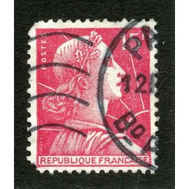 Timbre oblitéré marianne rouge de muller,république française,postes ...